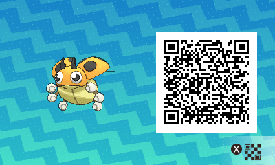 Pokemon Sun and Moon Shiny Female Ledyba QR Code